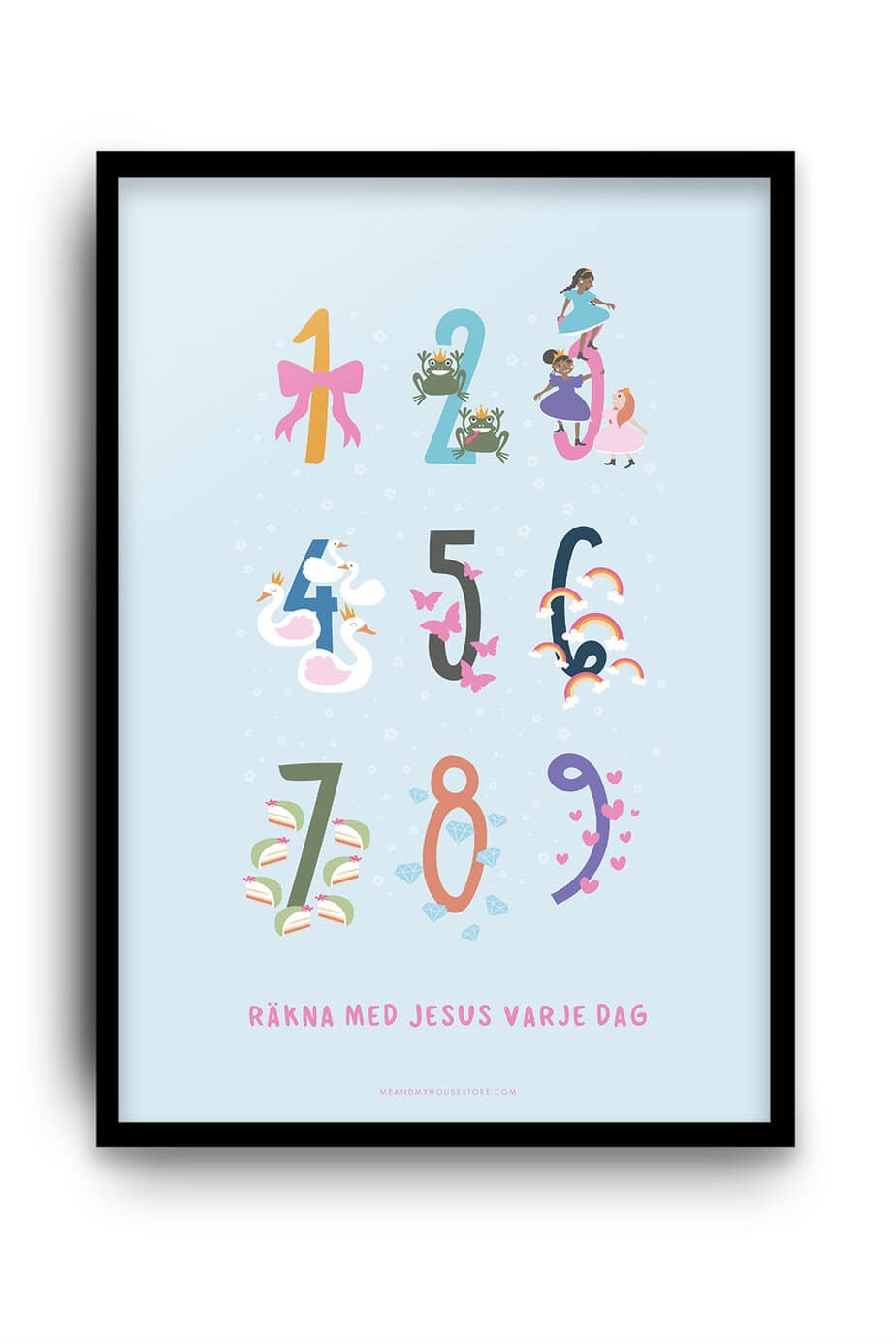 Poster med siffror och prinsessor: Räkna med Jesus varje dag – Me and My House Store AB